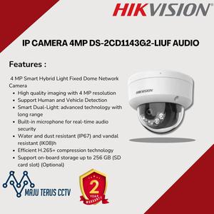 Jual Hikvision IP Camera CCTV Indoor DS-2CD1143G2-LIUF 4MP Audio Smart Hybrid Light - Jakarta ...