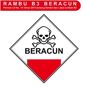Jual YG4 Stiker Vinyl label simbol limbah B3 / Rambu Limbah B3 / Simbol ...