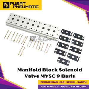 Jual 300M-5M9-G / 300M-5B9-G Pneumatic Base Plate Manifold Block Set 9 ...
