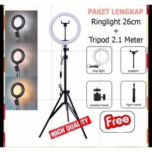 Jual NEW PAKET TRIPOD RINGLIGHT 26CM + TRIPOD 2.1 METER TIKTOK YOUTUBER LIVE - Jakarta Barat ...