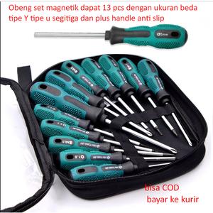 Jual - aqua Obeng set magnetik dapat 13 pcs dengan ukuran beda tipe Y ...