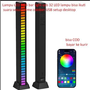 Jual - aqua Lampu LED RGB bar light usb 32 LED lampu bisa ikuti suara ...