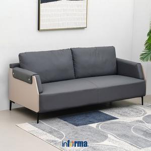 Promo Informa Foxx Sofa Leather 3 Seater - Abu-Abu Tempat Duduk Empuk ...