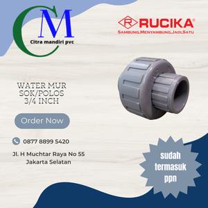 Jual [CPLM] FITTING PVC RUCIKA WATER MUR SOK 3/4 - UNION SOCKET ...