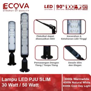 Jual Ecova Lampu LED PJU Slim Waterproof IP65 30 50W Watt TKDN ...