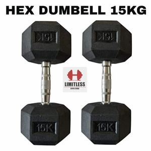 Jual CROSSFIT HEX DUMBELL 15KG SET 15 KG KILOGRAMS HOME GYM EQUIPMENT ...