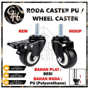 Promo Roda PU Hitam 1.5 Inch Roda Trolly Wheel Caster Roda Etalase ...