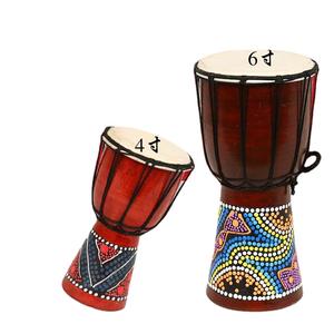 Jual 6in African Djembe Drum Hand-Carved Solid-Wood Goat-Skin ...