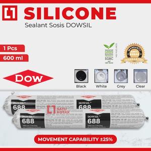 Jual DOWSIL Silicone Sealant Lem Netral 688 Sosis Sausage 600ml - Putih ...
