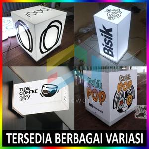 Jual Neon Box 3D Kubus Cube Balok LED Full Acrylic 5 Sisi All Varian ...