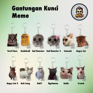 Jual Gantungan Kunci Meme Kucing Akrilik / Acrylic KeyChain Lucu Sad ...