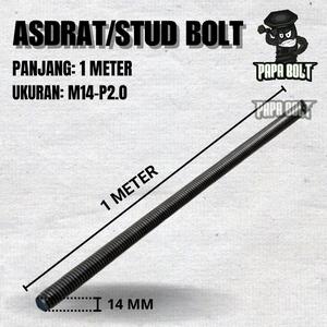 Jual LIMITED EDITION ASDRAT HITAM / STUD BOLT FULLDRAT M14 X 1 METER ...