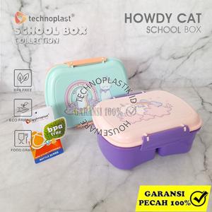 Promo TECHNOPLAST Howdy Cat Lunch Box 800ml | Kotak Bekal Makan Kreatif ...