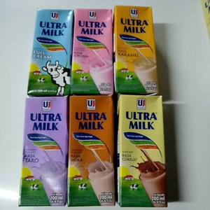 Jual SUSU ULTRA 200 ML SATUAN RASA STAWBERRY / COKLAT / TARO /FULL ...