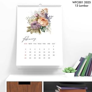 Jual Kalender 2025 Dinding Aesthetic Motif Bunga Kalender Hanger Spiral ...