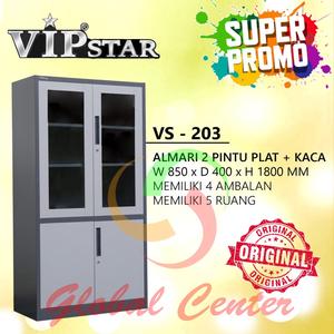 Jual LEMARI ARSIP BESI 2 PINTU PLAT DAN KACA VIP VS 203 TEBAL KOKOH KUAT - Jakarta Selatan ...