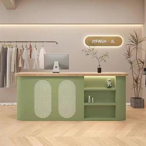 Jual Bar Counter Reception Desk Rattan Weaving Clothing Store Cash ...