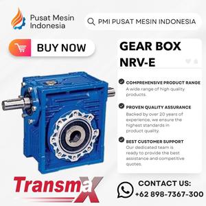 Jual GEARBOX WORM GEAR TRANSMAX NRV-E 050 RATIO 1:7.5 - 1:100 GEAR BOX ...