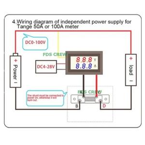 Jual VoltMeter Digital Mini DC 0-100V 10A Ampere Volt Meter Tampilan ...