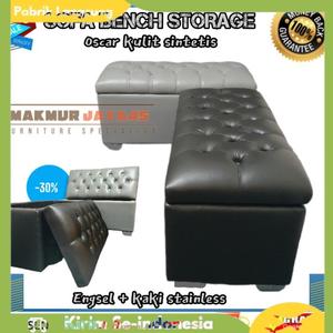 Promo OSCAR KULIT - SOFA BENCH BOX bahan kulit sintetis 100 cm - Ungu ...