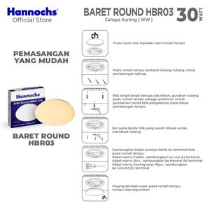 Jual Hannochs Lampu Downlight LED Baret Round HBR03 30W Cahaya Kuning ...