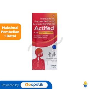 Jual ACTIFED PLUS COUGH SUPRESSANT SIRUP 60 ML - Jakarta Barat - Apotek ...