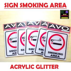 Jual LGS Sign Board Label Pintu Tembok Ruangan kantor SMOKING AREA ...