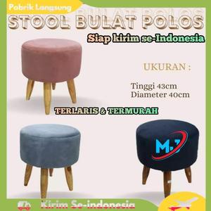 Jual STOOL BULAT / SOFA STOOL BULAT / STOOL BAHAN BLUDRU LEMBUT 45 X 45 ...