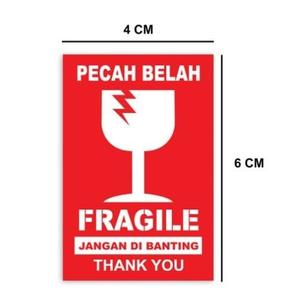 Jual STICKER FRAGILE 4X6 CM - STIKER PENGAMAN PAKET PECAH BELAH OLSHOP ...