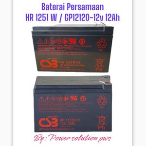 Jual Aki / Baterai Persamaan dari CSB HR 1251 W F2 GP 12120 F2 12V 12A ...