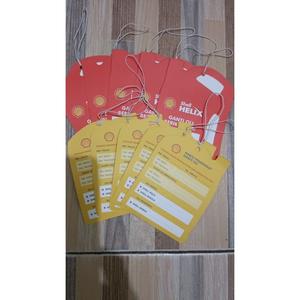 Jual Kertas Label Kartu Gantungan Ganti Oli Shell Helix isi 10 pcs ...