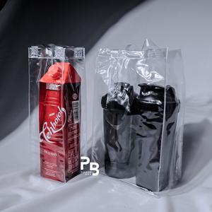 Jual 025 Tas Mika PVC Polos Goodiebag Kantong Botol Kopi Wine Minuman ...