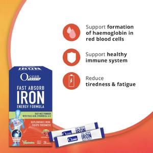 Jual OCEAN HEALTH Fast Absorb Iron Energy Formula Sachet, 28 sachets ...