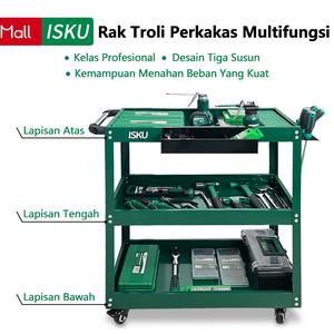 Jual ISKU Trollies Bengkel Rak 3 Susun Trolly Trolley perkakas tools ...