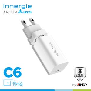 Jual Charger INNERGIE C6 60W Type C PD 3.0 GaN Fast Charging, Putih ...