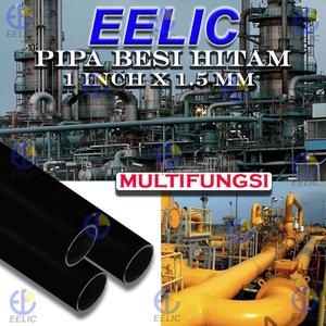Jual EELIC PIB-1IX1.5MM PIPA BESI HITAM BULAT POLOS 1 INCH X 1.5 Mm ...