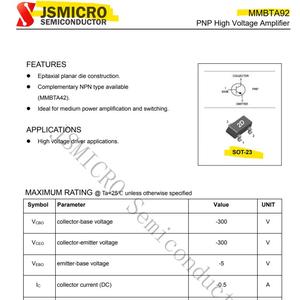 Jual Sini! MMBTA92 2D A92 300V PNP Small Signal Transistor SOT23 - Kota ...
