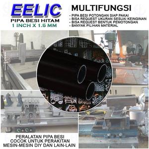Jual EELIC PIB-1IX1.5MM PIPA BESI HITAM BULAT POLOS 1 INCH x 1.5 mm ...