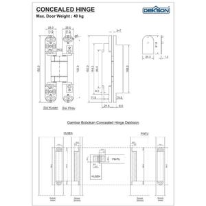Jual Engsel Concealed Dekkson ES CONC D40 NA Invisible Hinge Engsel ...