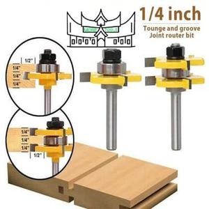 Jual Mata Profil Tounge Joint 1 4 Set Router Bit Tenon Buat Sambungan ...