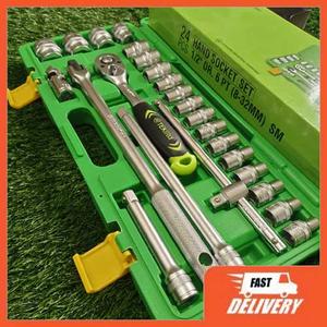 Jual CFM - KUNCI TOK TEKIRO 24PCS 8-32 6PT BOX PLASTIK - HAND SOCKET SET TEKIRO KUNCI 1SET ...
