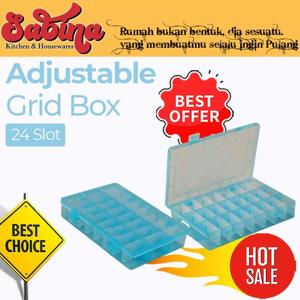 Jual Kotak Penyimpanan Serbaguna Adjustable Grid Storage Box 24 Slot ...