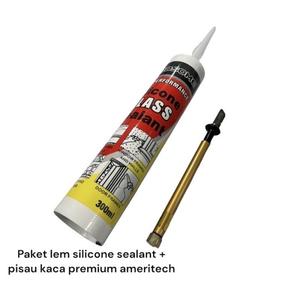 Jual Paket lem kaca bening hitam putih (botol)+ pisau kaca premium ...