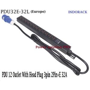 Jual PDU12G/E-32L PDU 12 Outlet With Head Plug 3pin 2P+E 32A INDORACK ...