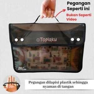 Jual UME! Topla Premium Tas Map Dokumen Plastik Kancing 4 Jaring School ...