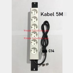 Jual PDU 6 port kepala input C14 Stop kontak colokan rack wallmount 5M ...