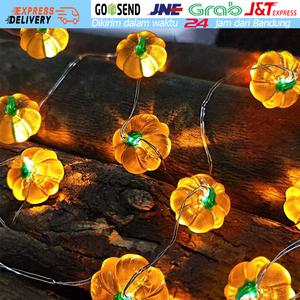 Jual Halloween Lampu Labu Bulat Lentera Pumpkin Oren Lampu Strip LED ...