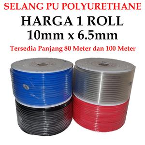 Jual Selang Angin Pu 10mm selang pneumatic 10x6.5mm ( POLYURHETANE) harga 1 roll 100 meter dan ...