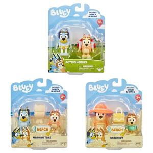 Jual Bluey figure 2 pack action heroes mermaid tails beach day original ...