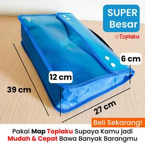 Jual UME! Topla Premium Map Tas Dokumen Plastik Kancing 4 Jaring School ...